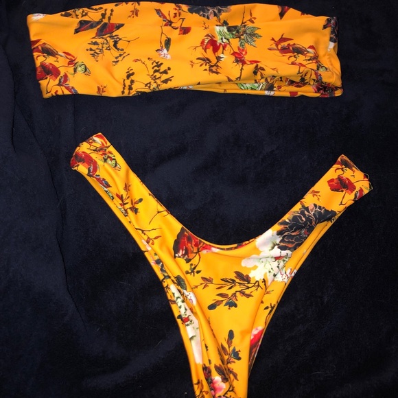 Swim | Yellow Floral Bikini | Poshmark